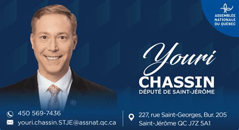 Député De Saint Jérôme Youri Chassin Mavn