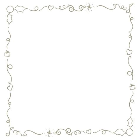 Premium Vector Frame In Doodle Style With Xmas Elements Hearts Music Notes Ts Berries Holly