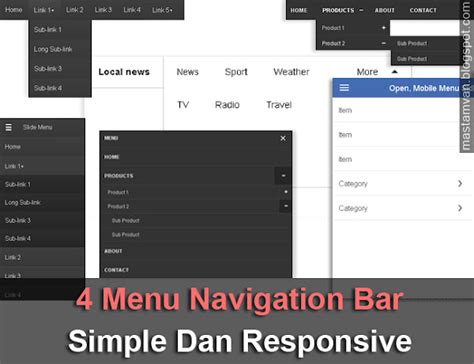 Membuat Menu Bar Drop Down Responsive Tanpa Edit Html