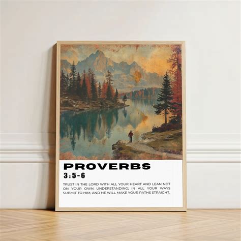 Proverbs 3 Bible Verse Wall Art Scripture Wall Art Inspirational Art