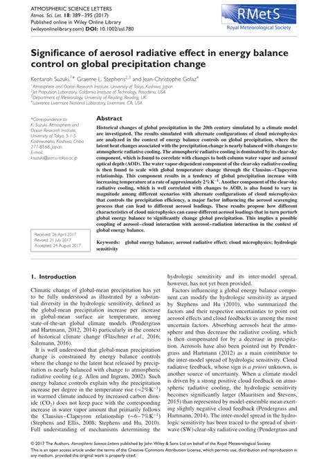 Pdf Significance Of Aerosol Radiative Effect In Energy Balance