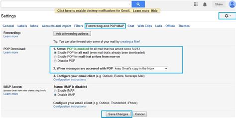 How To Enable POP Or IMAP Settings In Gmail Account