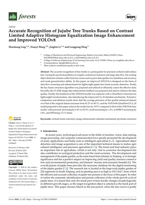 pdf accurate recognition of jujube tree trunks based on contrast limited adaptive histogram