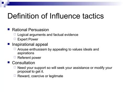 Influence Tactics Ppt
