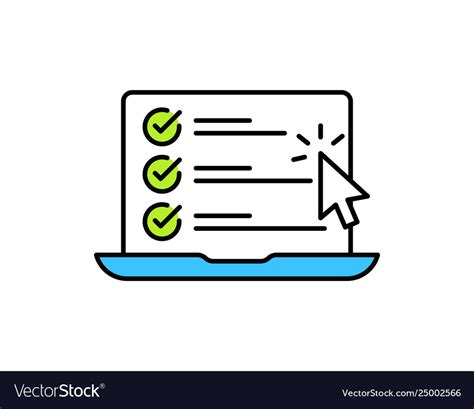 Checklist Browser Window Check Mark White Tick Vector Image