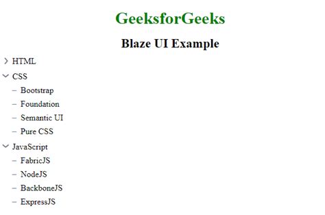 Blaze UI GeeksforGeeks