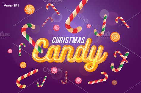 Christmas Candy Header And Sweets Food Illustrations ~ Creative Market