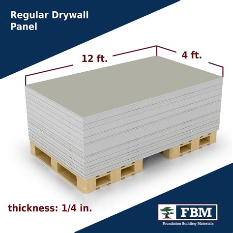 1 4 In X 4 Ft X 12 Ft Regular Drywall Panel D14r12 Ge Myfbm