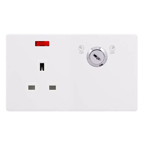 Click Definity Complete 13a 1 Gang Double Pole Key Lockable Socket With