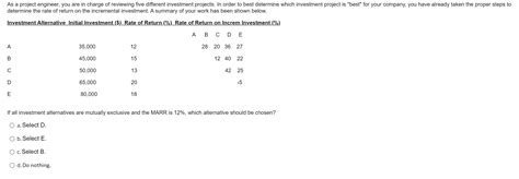 Determine The Rate Of Return On The Incremental