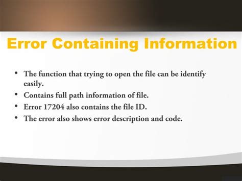 SQL Server 17204 FCB Open Failed Error PPT