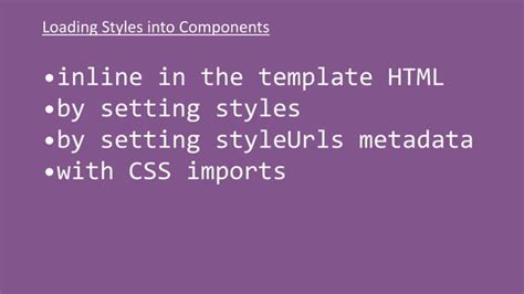 Angular 2 Component Styles Ppt