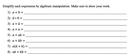 Solved Simplify Each Expression By Algebraic Manipulation