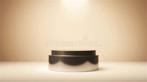 a minimalist scene with two circular objects on a beige background