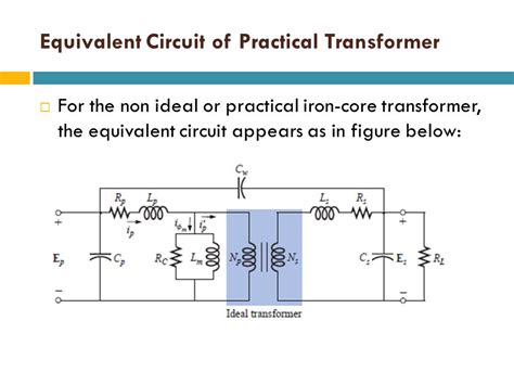 equivalent circuit diagram of practical transformer circuit diagram