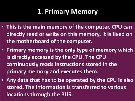 Main Memory Of Computer Ppt