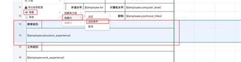 动态隐藏行、列 jimureport 文档