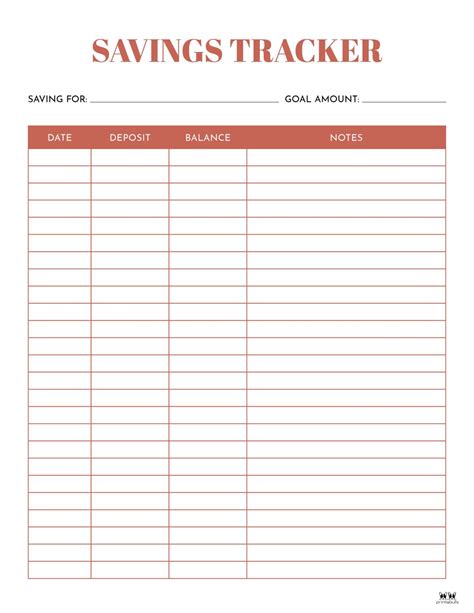 Saving Tracker Printable Savings Tracker Template Pzwk