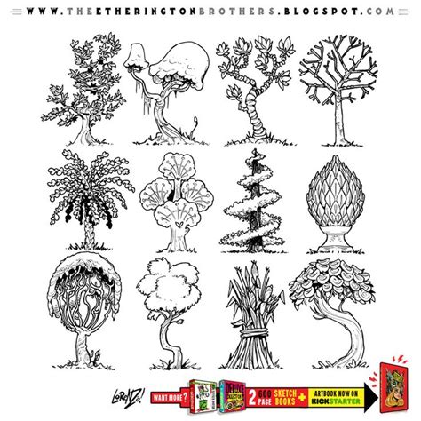 Some Tree Concepts Taken From My Nd Page Sketchbook Which Is Currently CHEAPER THAN EVER