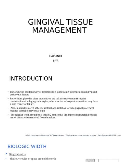Gingival Tissue Management Techniques Pdf Periodontology Medical