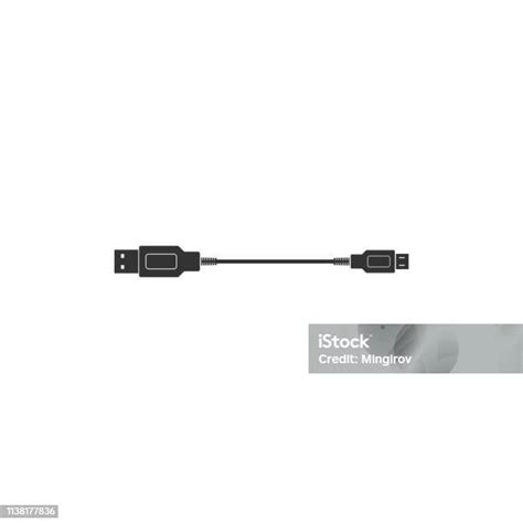 Usb 마이크로 케이블 아이콘 절연 Pc 및 모바일 장치용 커넥터 및 소켓 컴퓨터 주변 장치 커넥터 또는 스마트 폰 충전 공급 평면 디자인입니다 벡터 일러스트 0명에 대한