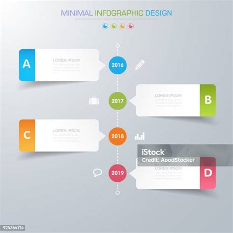 Infographic 요소 전체에서 비즈니스 아이콘 컬러 백그라운드 프로세스 또는 단계 및 옵션 워크플로 다이어그램 디자인 요소 Eps10 그림을 벡터 0명에 대한 스톡