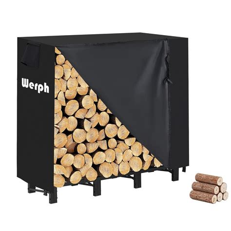 Werph 4ft Firewood Rack Outdoor Heavy Duty Firewood Storage Rack