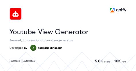 Youtube View Generator Api In Javascript · Apify