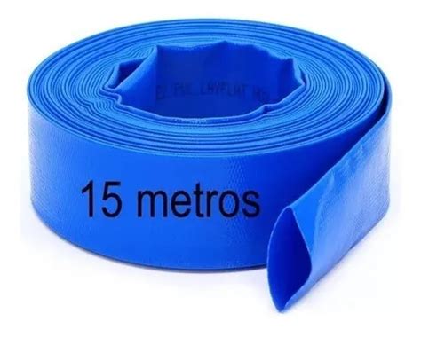 Mangueira Água Flat Chata Flexível 2 Polegadas Pvc 15 Metros Frete Grátis