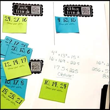 Pythagorean Triangle Inequality Theorems Card Sort By Amazing Mathematics