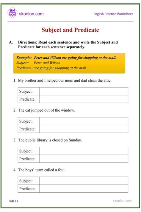 Subject And Predicate 2