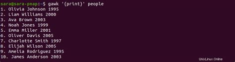 Gawk Linux コマンドと例
