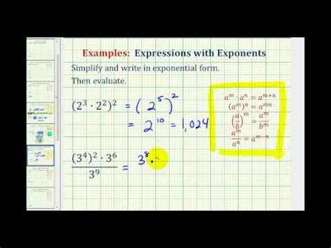 Evaluating Exponential Expressions Video Algebra CK Foundation