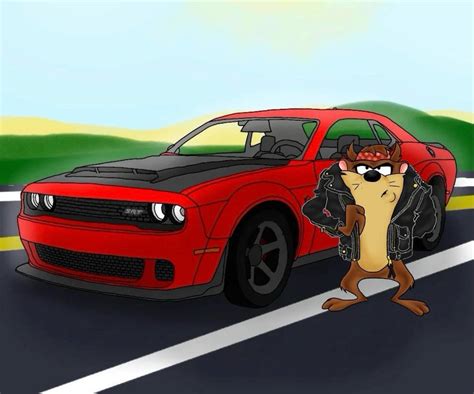 Taz Devil Driving A Dodge Srt Demon By Dungfy23745 On Deviantart