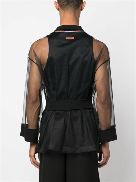 Alchemy Long Sleeve Sheer Mesh Jacket Black FARFETCH