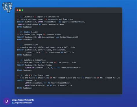 Durga Prasad Kilaparthi On Linkedin Sql Database Stringoperations Datamanipulation