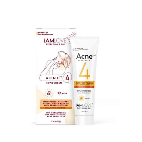 Buy I Am Love Acne Ve 4 Sunscreen 50g Uva Uvb And Pa For All Online