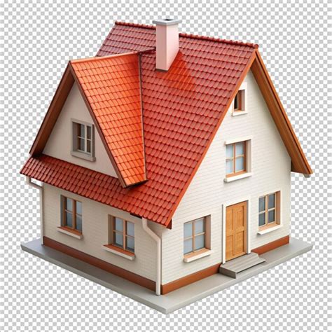 three dimensional house model on white background premium ai