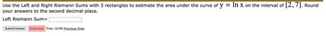 Solved Use The Left And Right Riemann Sums With 3 Rectangles Chegg Com