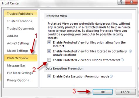 Office 2010 Disable Protected View For Outlook Attachments A Tech