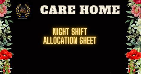 Night Shift Allocation Sheet