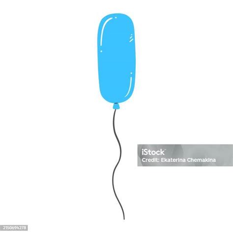 길쭉한 파란색 풍선은 흰색 배경에 고립되어 있습니다 벡터 일러스트 레이 션입니다 귀여운에 대한 스톡 벡터 아트 및 기타 이미지 귀여운 그리기 긴 Istock