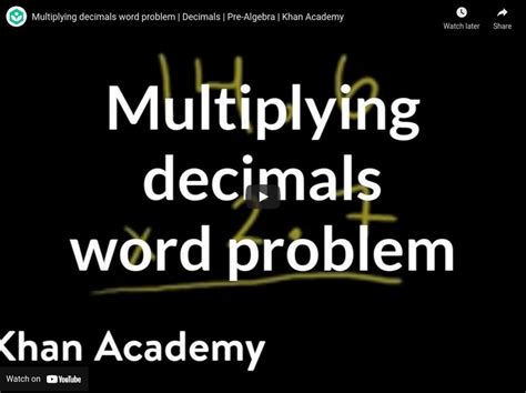Khan Academy Multiplying Decimals Multiplying Decimals 3 Instructional Video For 3rd 8th
