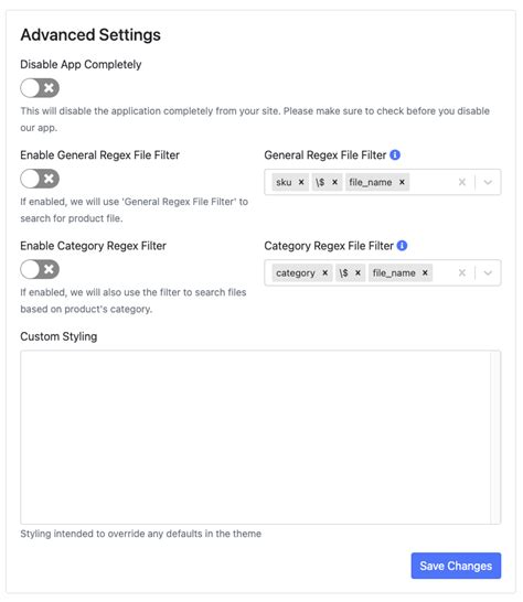 Advanced Settings