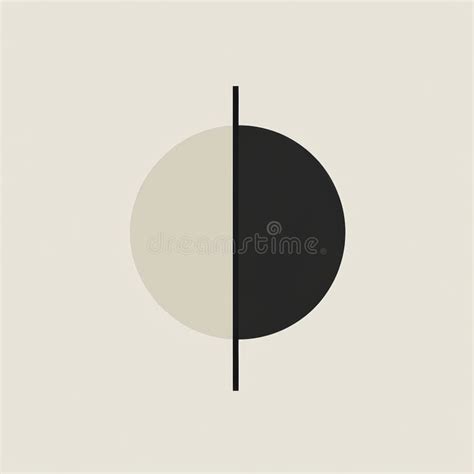 Abstract Black And White Circle Split With Line Minimalist Design Stock Image Image Of