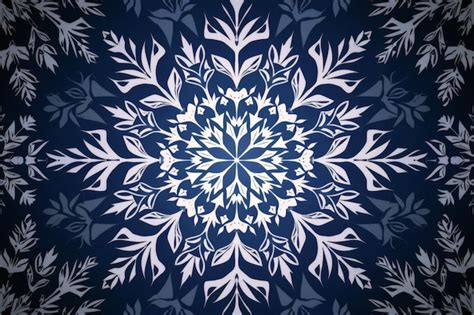 Geometric Snowflake Patterns Premium Ai Generated Image