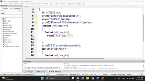 Multidimensional Array2 D Arraywith Example Program Youtube