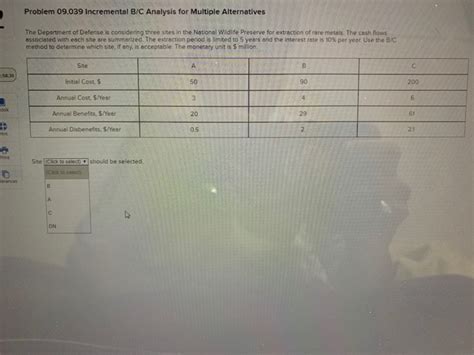 Solved Problem Incremental B C Analysis For Multiple Chegg