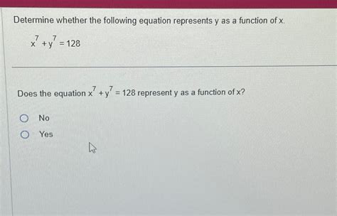 Solved Determine Whether The Following Equation Represents Y