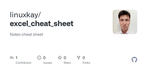 Releases · Linuxkay Excel Cheat Sheet · Github